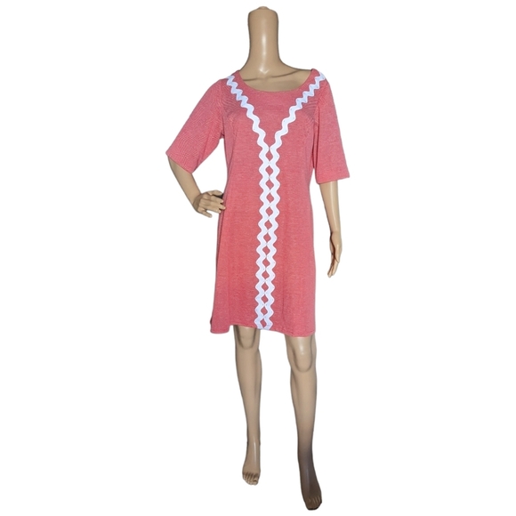 Vintage | Dresses | Vintage 6s Red Mod Gogo Mini Dress With White Zig ...